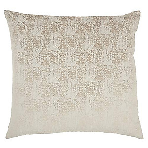 Mina Victory Life Styles Erased Velvet Beige 22" x 22" Throw Pillow