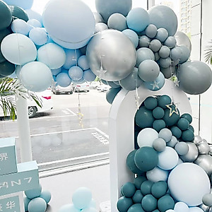 Dusty Blue Balloons 83pcs 18/12/10/5 Inch Different Sizes Dark Teal Slate Blue Balloon Garland Arch Kit for Wedding Baby Shower Birthday Party Decorations