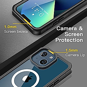 AICase for iPhone 13 Mini Case Compatible with Magsafe, Full Body Rugged with Built-in 9H Tempered Glass Screen Protector Heavy Duty Protection Shockproof Cover for iPhone 13 Mini Case 5.4"
