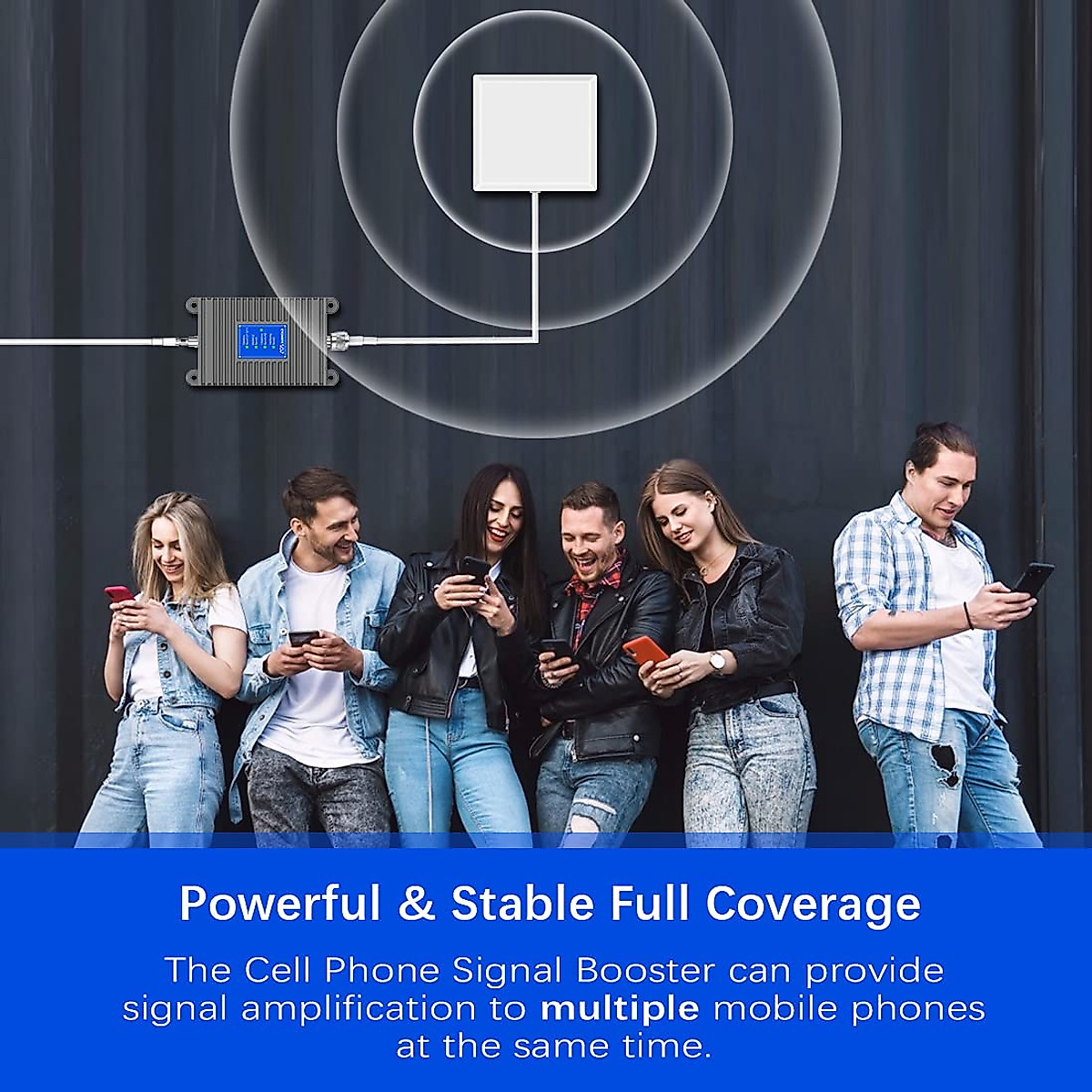 Cell Phone Signal Booster, Home Cell Phone Booster, Support All U.S. Carriers Verizon, AT&T & More, Signal Amplifier Repeater Enhance GSM 3G 4G LTE and 5G Signal Up to 5,000 Sq ft, FCC Approved Gray