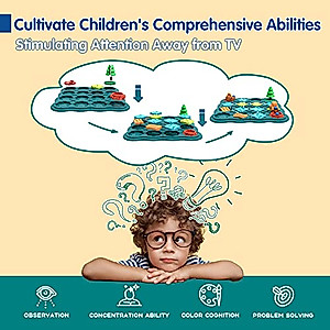 Kids Toys STEM Board Games - Smart Logical Road Builder Brain Teasers Puzzles for 3 to 4 5 6 7 Year Old Boys Girls, Educational Montessori Birthday Gifts for Ages 3-5 Preschool Classroom Learning
