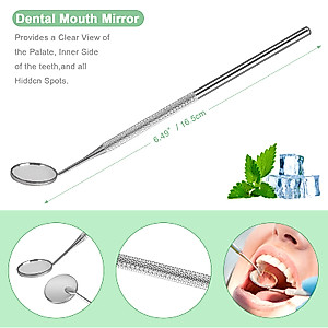 Dental Tools, Professional Dental Pick Tools Kit, Teeth Cleaning Calculus Tool for Dentist, Personal Using, Pets Oral Care with Dental Mirror Dental Tooth Tartar Plaque Scraper Remover Dental Probe