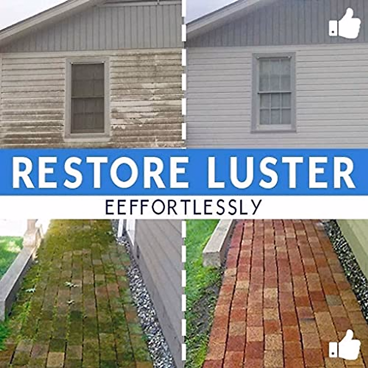 High Pressure Power Washer, 2-in-1 Adjustable Portable High Pressure Hose Nozzle, High Pressure Cleaning Tool, Metal Garden Sprinkle for Car Washing Outdoor Gardening (48cm+Foam Jug)