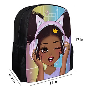 EZYES African American Women School Backpack Black Girl Magic Bookbag For Girls Lightweight Durable