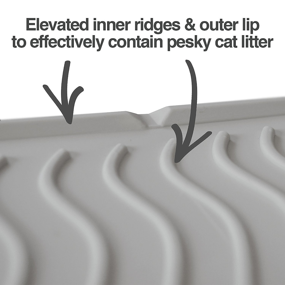 PetFusion ToughGrip Waterproof Cat Litter Matt with Inner Channels & Raised Outer Lip | XL | Premium Grade Silicone | Housebreaking Cat Supplies Needs