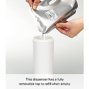 Yamazaki 2932 Tower Body Soap Dispenser Contemporary Bottle Pump for Shower, Round, White