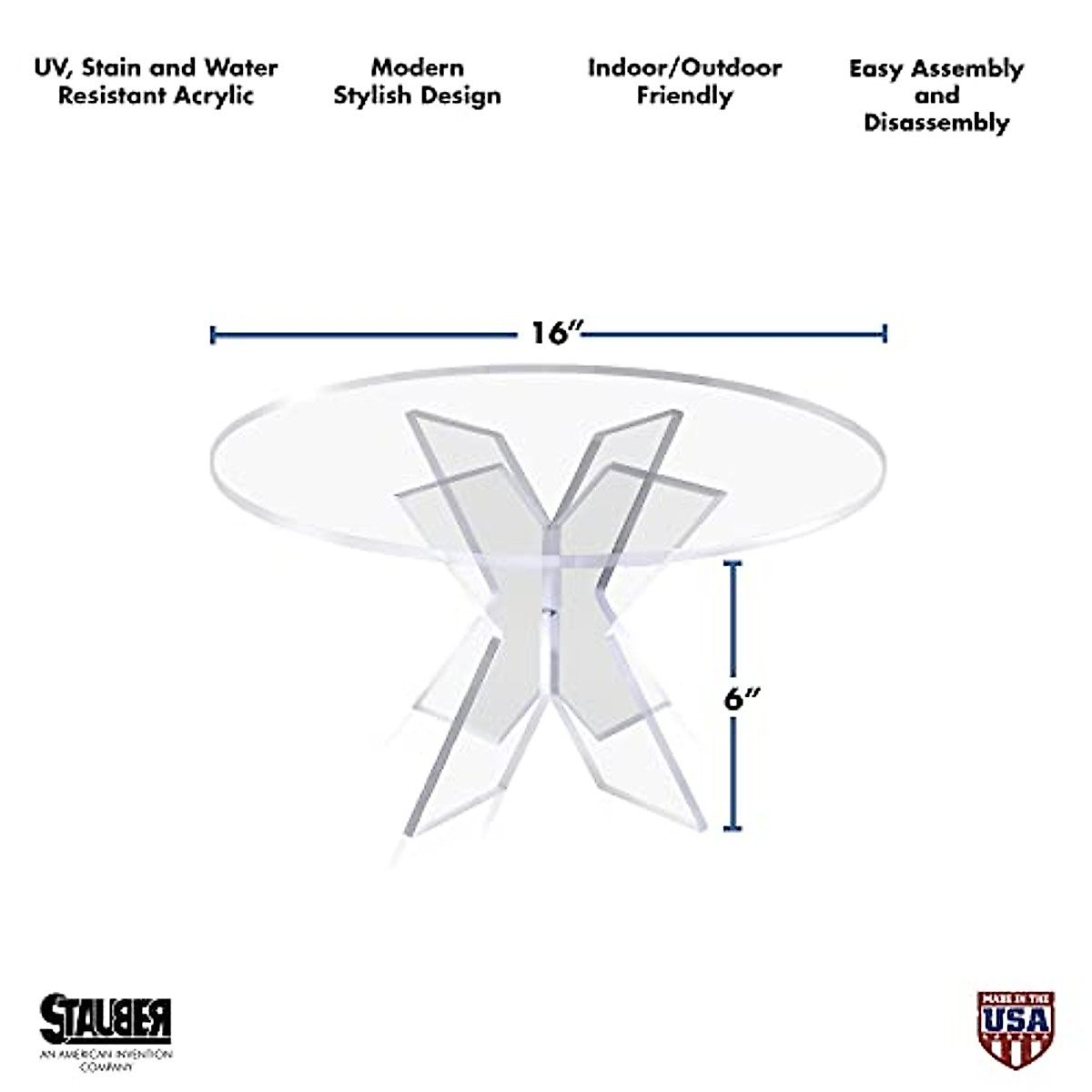 STAUBER Best Acrylic Display Stand - Buffet Serving Tray Riser - Cupcakes, Pastries, Appetizers (Circle, 16" x 16")