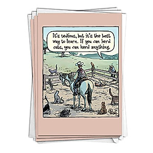 NobleWorks Pack of 3 Funny Birthday Greeting Cards with Envelopes (1 Designs, 3 Each) Herd Anything C9285BDG-C3x1