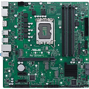 NVMe SSD M.2 slots,4 ASUS Pro Q670M-C-CSM LGA 1700 (Intel 12th Gen & Intel vPro) mATX Motherboard (PCIe 4.0, DDR5 4800, 2xNVMe SSD M.2, USB 3.2 Gen 2, ASUS Boot), Black