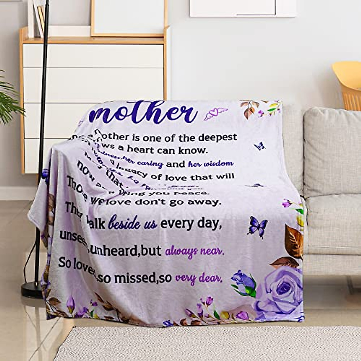 Sympathy Gifts for Loss of Mother Sympathy Blanket Memorial Blanket Loss of Mom Sympathy Gifts in Memory of Loved One Gifts Grief Gifts Bereavement Gifts Condolences Gifts Throw Blankets 50x60 inches