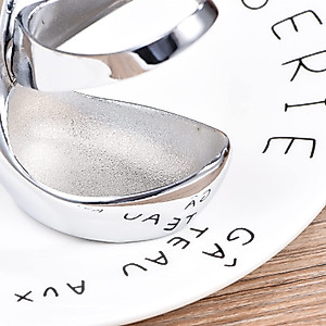 Swan Shaped Stainless Steel Spoon Holder Fork Spoon Stand Holder Kitchen Coffee Utensils Tableware Set for Home Business Wedding Gift Hotel(Heart-shaped)