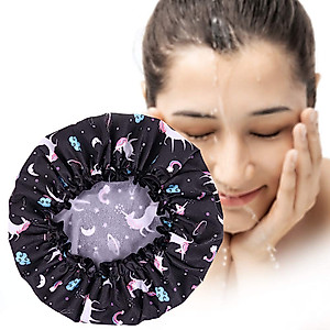 Shower Cap Microfiber Bath Cap - Shower Bonnet Designed for Women and Girls Waterproof Caps Reusable Double Layer Bath Accessories (4 Pack)