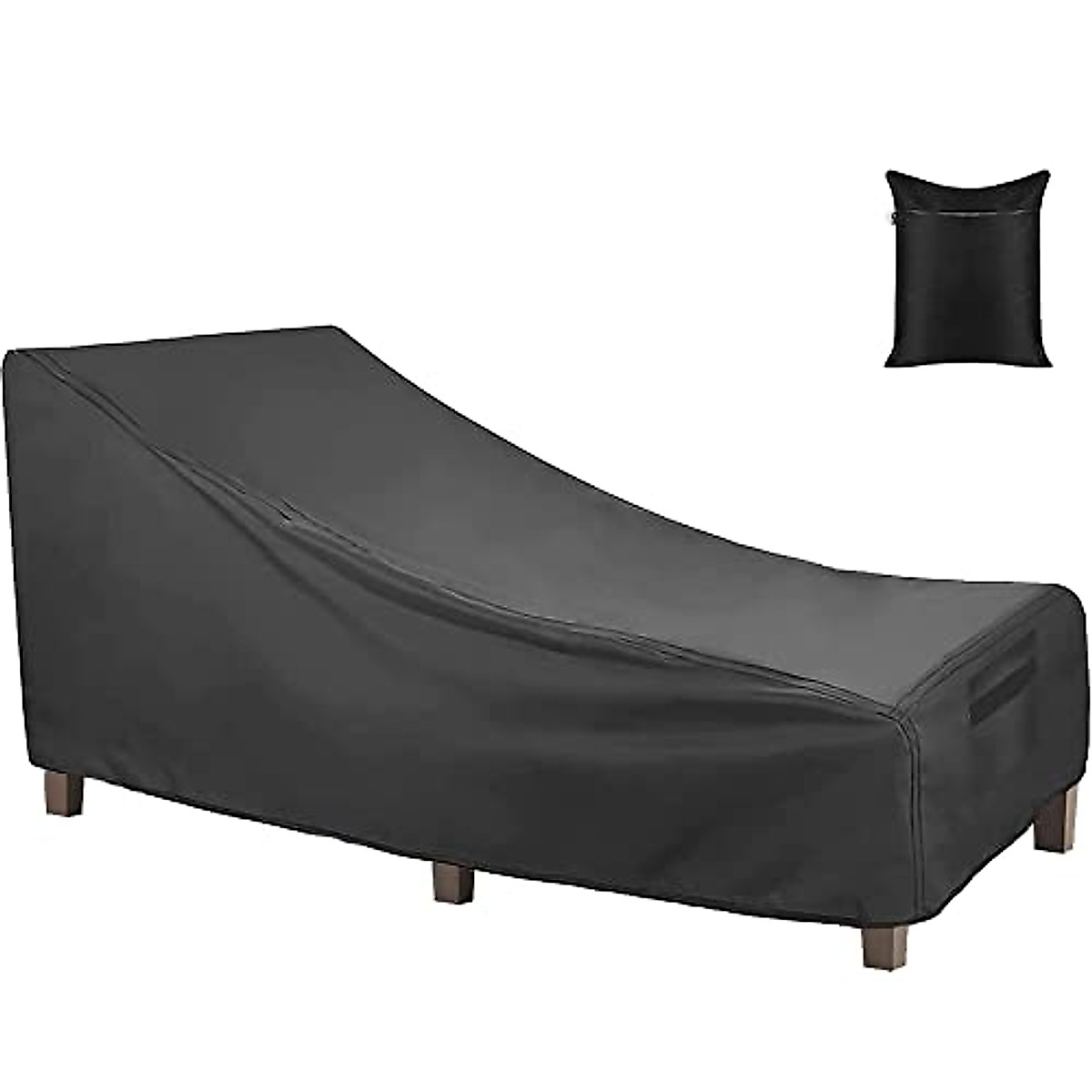 Skyour Patio Chaise Lounge Cover Waterproof Heavy Duty 420D Oxford Outdoor Recliner Cover UV Tear Resistant Pool Bench Chaise Longue Chair Furniture Covers for Garden Yard (1)