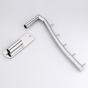 Sumnacon Wall Mounted Clothes Hanger Rack, Stainless Steel Garment Hooks with Swing Arm Holder, Space Saver Coat Robe Storage Organizer for Laundry Room Bedrooms, Clothing Drying Rack with 5 Hooks