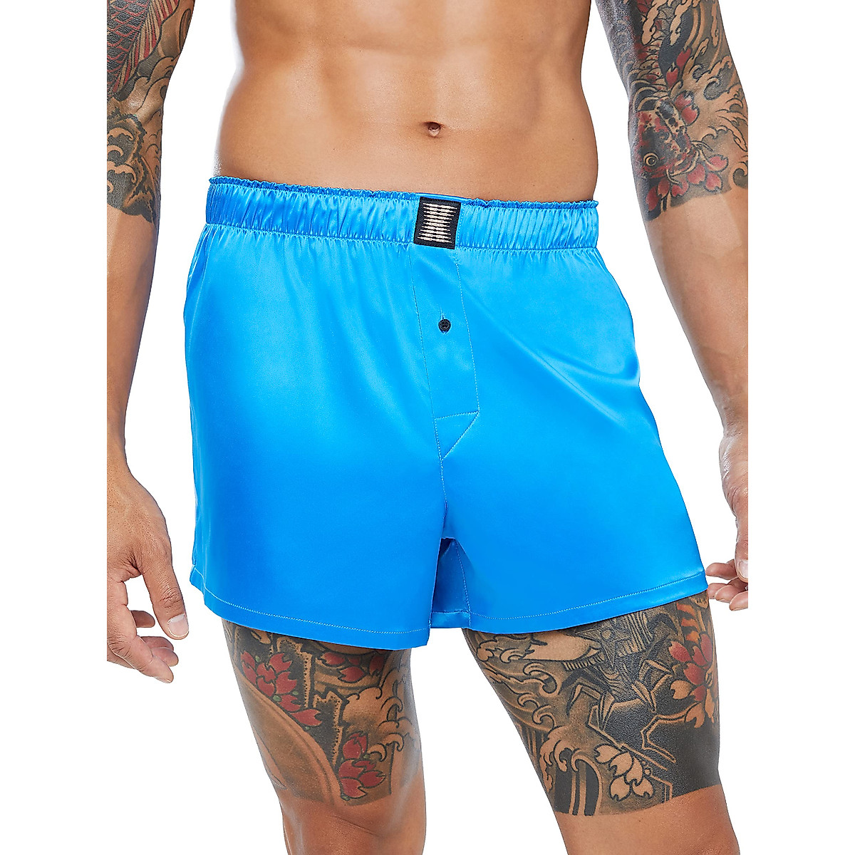 Savage X, Men's Satin Boxers, French Blue, M