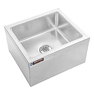 DuraSteel Stainless Steel Floor Mount Mop Sink/Basin with Sink Drainage/Strainer - NSF Certified - 19" W x 22" L x 12" H (Commercial kitchen, Restaurant, Business, Garages, Basements)