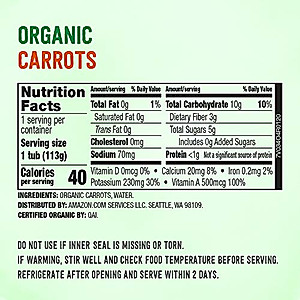 Amazon Brand - Mama Bear Organic Baby Food Carrots, 4 ounce (Pack of 1) Cup