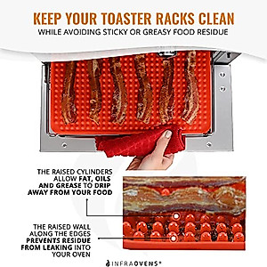 Toaster Oven Air Fryer Reusable Mats Accessories 9 x 11, Silicone Liner, Drip Mat (3pcs) Compatible with Cuisinart, Emeril Lagasse, Gowise, Breville + More, Convection Accessories, Electric Oven Rack