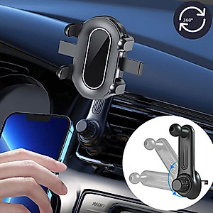 WOCRAFT Rearview Mirror Phone Holder for Car 360° Rotatable and Retractable Car Phone Holder with Air Vent Clip for All Mobile Phones and All Car M741