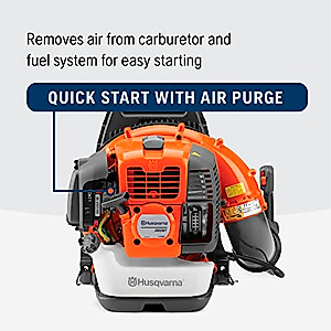 Husqvarna 360BT 65.6cc 2-Cycle Gas 890 CFM 232 MPH Backpack Leaf Blower