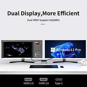 Mini PC Windows 11 Pro,8GB DDR4 RAM,256GB SSD Intel 11th Gen CPU N5105 Mini PC, Mini Computers Support 4K@60Hz Dual Display,WiFi 2.4G/5G,BT4.2,USB 3.0,Gigabit Ethernet