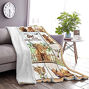 CYREKUD Highland Cow Blanket,Highland Cow Gifts for Women Throw Blanket,Cow Gifts for Cow Lovers,Cow Gifts for Girls Throw Blanket,Sofa Couch Beds Sea Highland Cow Decor Christmas 50" x 60"