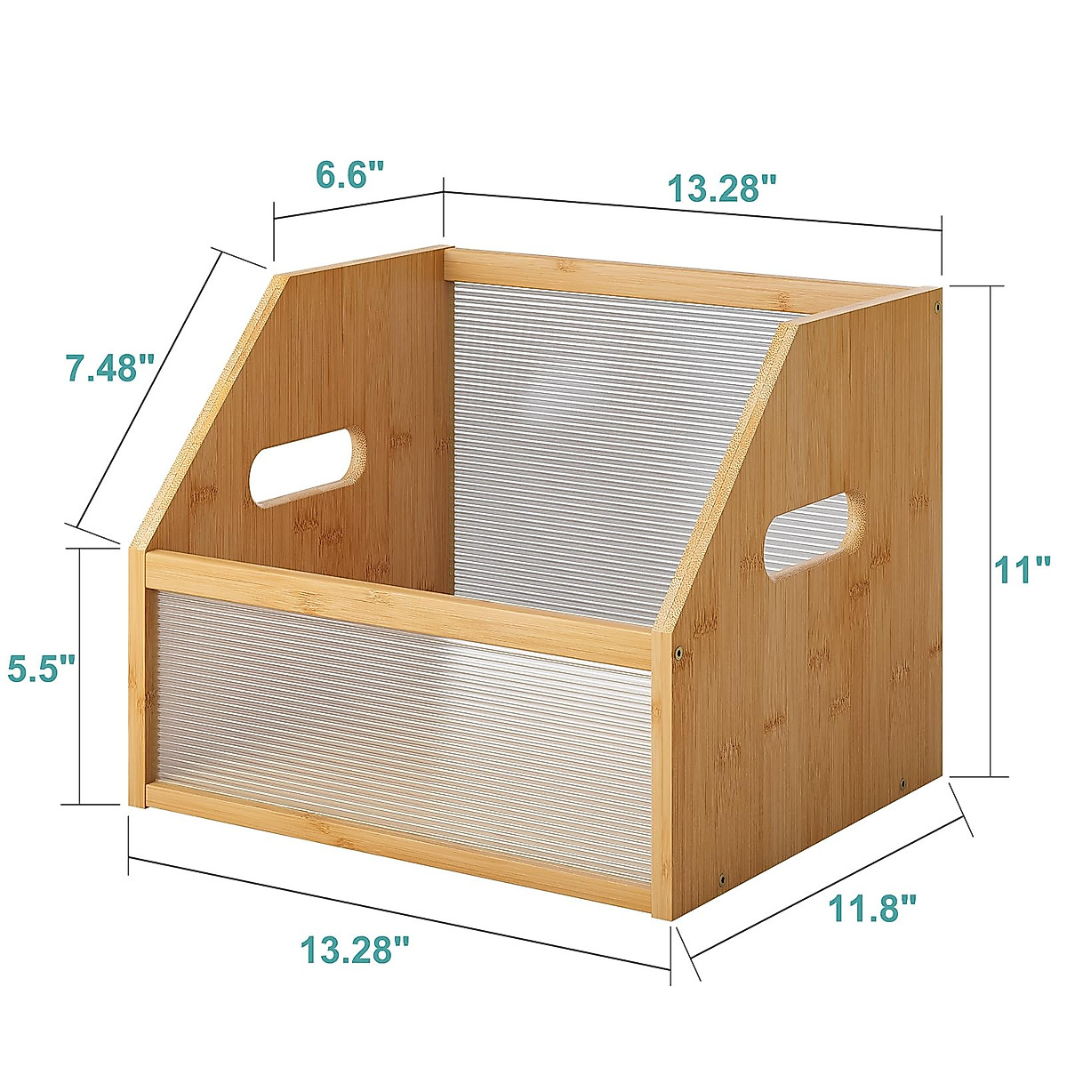Vriccc Bamboo Vinyl Record Storage Box - Stylish Organizer