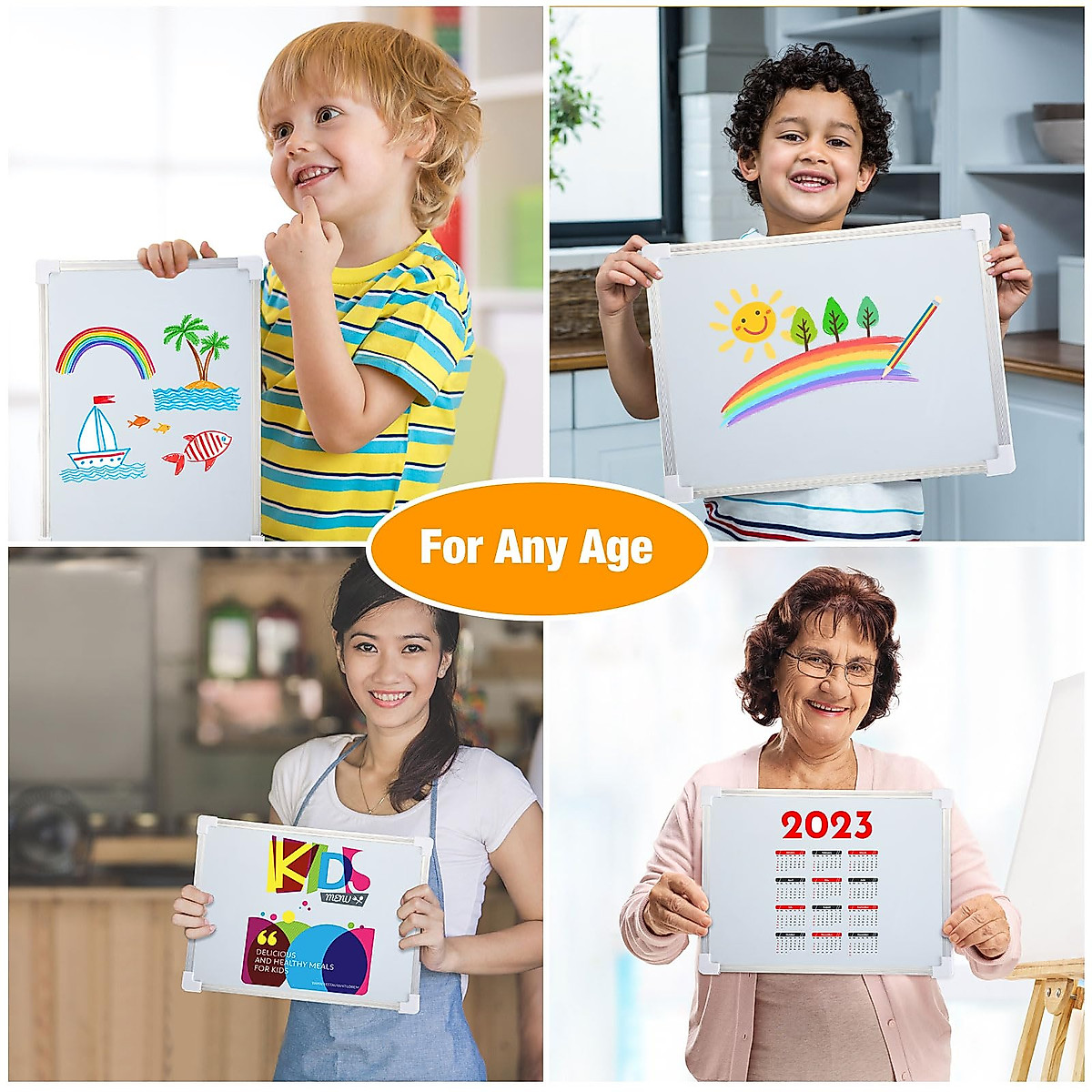 Fuutreo 10 Pcs Small White Board Dry Erase 8.5" x 11" Magnetic Dry Erase Board for Fridge Hanging Whiteboard with 10 Magnetic Markers 20 Magnets for Refrigerator Wall Home Office School Kids Students