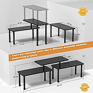 JayRex Bathroom Organizer Countertop Counter 2 Tier Kitchen Corner Counter Shelf Separable for Multiple Use