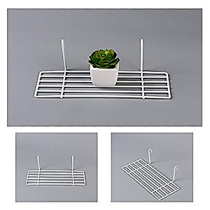 VOSAREA Hanging Straight Shelf for Wire Wall Grid Panel Display Rack Home Room Decor 25x10cm (White)