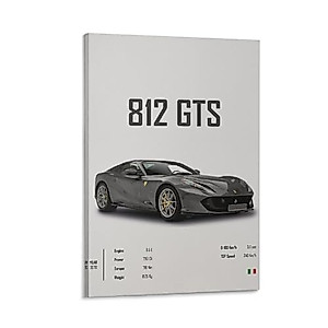 Car Poster Ferrari F40 Supercar Posters Racing Car Canvas Wall Art For Boy's Bedroom SuperCar Wall Decor Frame-style 16x24inch(40x60cm)