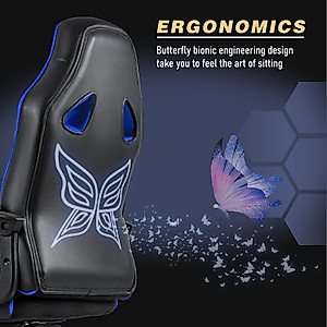 VICTONE Office Chair PC Gaming Chair Desk Chair PU Leather Executive Computer Chair Swivel Office Chair with Lumbar Support (Blue)