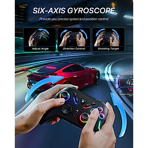 Switch Controllers, Nin-tendo Switch Controller Compatible with Switch/Switch Lite/Switch OLED/IOS/Android/Windows, Wireless Switch Pro Controller with LED Color Light/Dual shock/Turbo/Motion Control