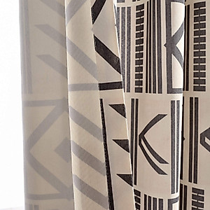 Melodieux Black Geometric Style Room Darkening Grommet Curtains for Living Room Dining Room Bedroom, 52 by 84 Inch, 2 Panels