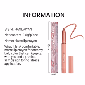 ZITIANY New Matte Crayon Lipstick with Free Sharpener, Mattes Velvet Lipstick Pencil Long Lasting Non Fading Lip Liner Lipstick, Gift For Women 1PC Coral