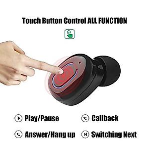 Cuifati TI8S Wireless Bluetooth Earphones, Portable Mini Sports Headsets with Mini Portable Charging Box, Ergonomical Clear Stereo Headphones for Cycling and Running(Black)