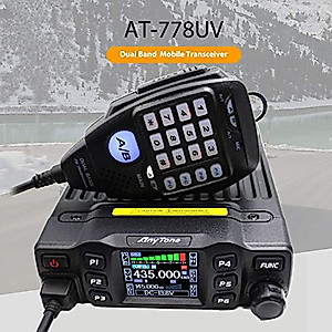 Anytone AT-778UV Dual Band 25W Mobile Radio Transceiver VHF/UHF Car Radio Walkie Talkie with Programming Cable