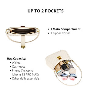 Scarleton Crossbody Bags for Women, Quilted Shoulder Bag, Handbags for Women, Purses for Women, 2-Strap Crossbody Bag, H211102 - White