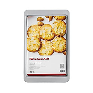 KitchenAid Nonstick Aluminized Steel Baking Sheet, 10x15-Inch, Silver