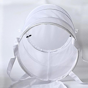 ANTING PRODUCTS Collapsible Laundry Baskets,Mesh Pop up Laundry Hamper,Pop up Hamper for Kids Room,Home, Laundry Room,White/Black Color (1pcs White)