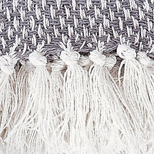 DII 100% Cotton Basket Weave Throw for Indoor/Outdoor Use Camping Bbq's Beaches Everyday Blanket, 50 x 60, Woven Stripe