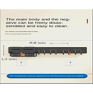 Anditribo 20-Inch Kitchen Organizer - Stainless Steel Non-Hole Hooks,storage Organizer flatware Wall Mounted for Knives, Spoons, Forks Utensil racks