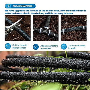 Soaker Hose 150 FT,Heavy Duty 1/2" Soaker Garden Hose with Solid Brass Connector for for Garden Vegetable Beds, Tree,Lawn and Plants