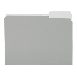 Amazon Basics File Folders, Letter Size, 1/3 Cut Tab, Gray, 36-Pack
