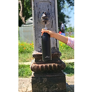 Stainless Steel Water Bottle – 25 oz Vacuum Insulated Double Wall with Screw Lid/Leak Proof Thermal Travel Sports Flask Coffee Canteen - 25 oz, Black