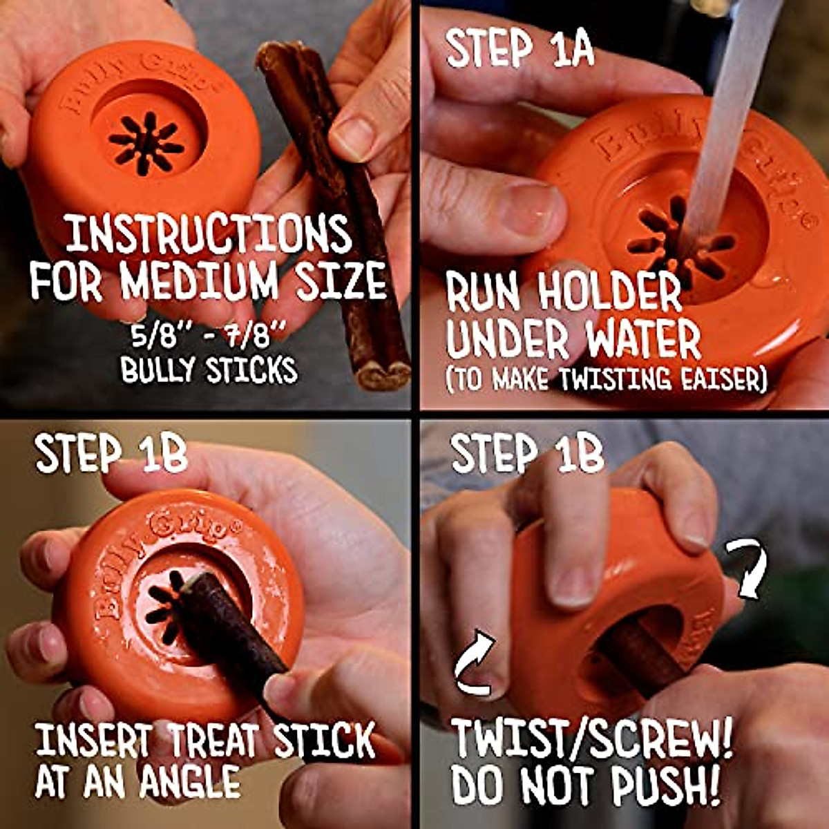 Bully Stick Holder for Dogs - Medium Size - Interactive Dog Toy, Dog Treat Holder, Slow Feeder, Treat Dispenser, Chew Toy and Dog Safety Device