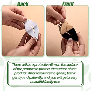 Family Tree Wall Decal Acrylic 3D DIY Mirror Sticker Photo Frames Removable Wall Art Decals Home Decorations for Living Room Bedroom Kitchen Dining Office, 47 x 47 Inch(Black)