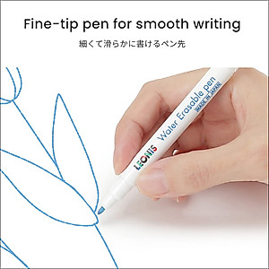 LEONIS Water Erasable Fabric Marking Pen Blue 5 Count Pack [ 78008 ]