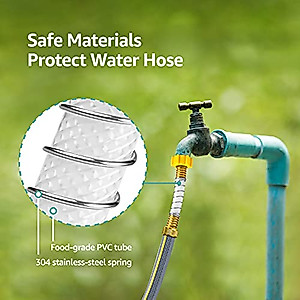 AQUA CREST Flexible Hose Protector-Eliminates Hose Crimping and Straining at Faucets and Water Connections for RV, Garden & Car Wash Hose Extension Adapter, Pack of 2