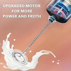 Milk Frother, Matcha Whisk, Frother Mini Frappe Mixer for Drink, Whisk Drink Mixer for Coffee, Cappuccino, Frappe, Matcha, Hot Chocolate, Black